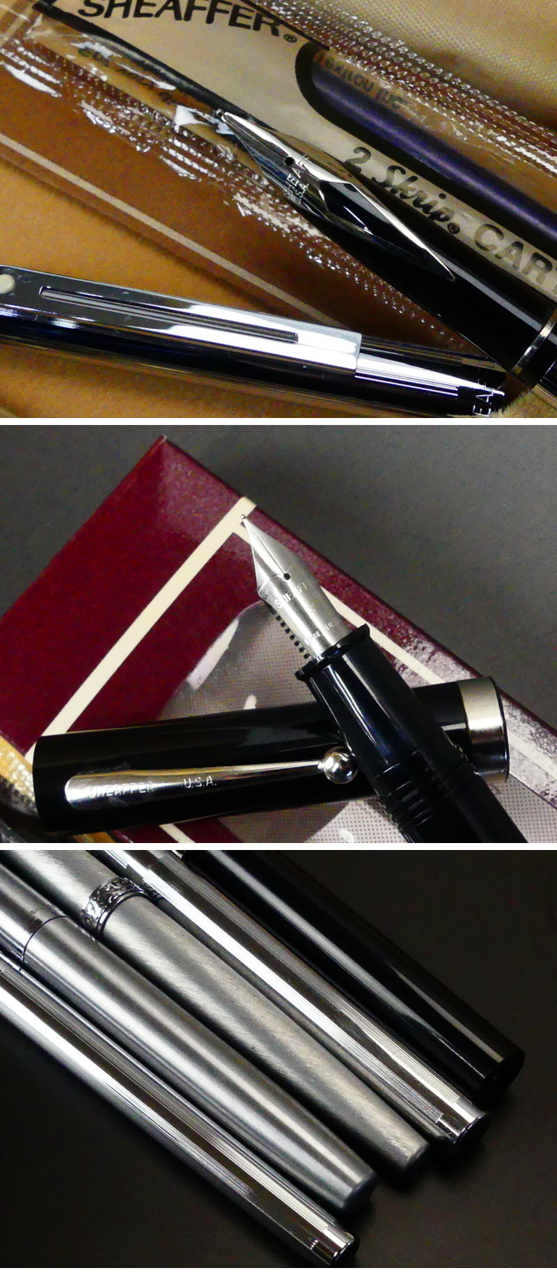 日本代購代標第一品牌【樂淘letao】－r396 SHEAFFER シェーファー 万年筆 黒 シルバー まとめて 5本